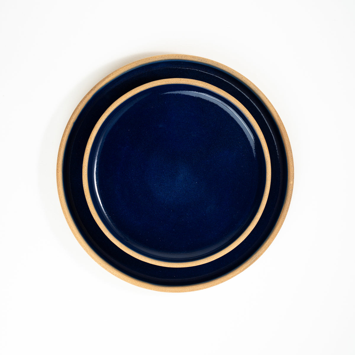 Cobalt Large and Small Plate Set Rimmed – Lagavi