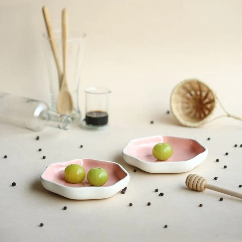 Small Tara Plate | 5.2 Inches | Pink | Set of 2 – Lagavi