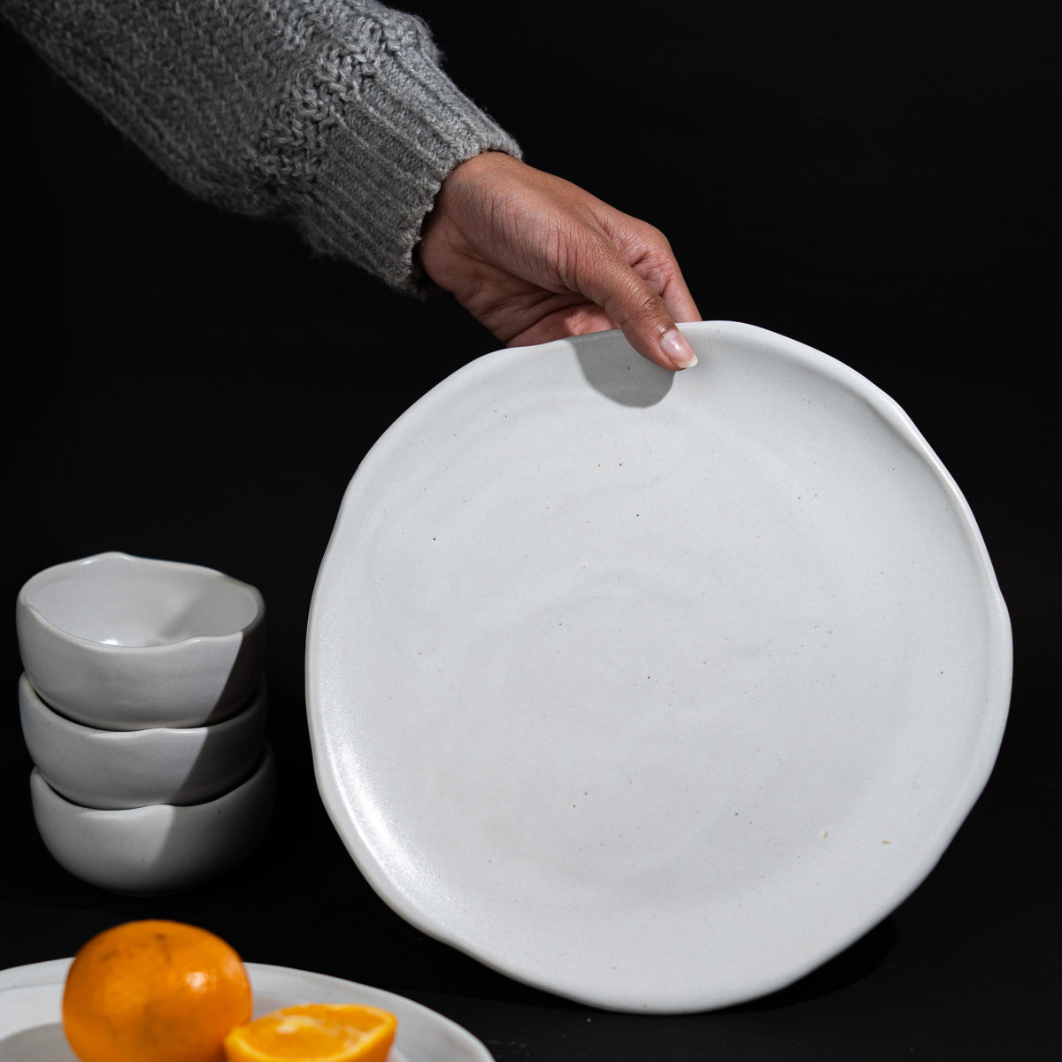Stone Age Large White Plate | 9.5 Inches | Off-White – Lagavi